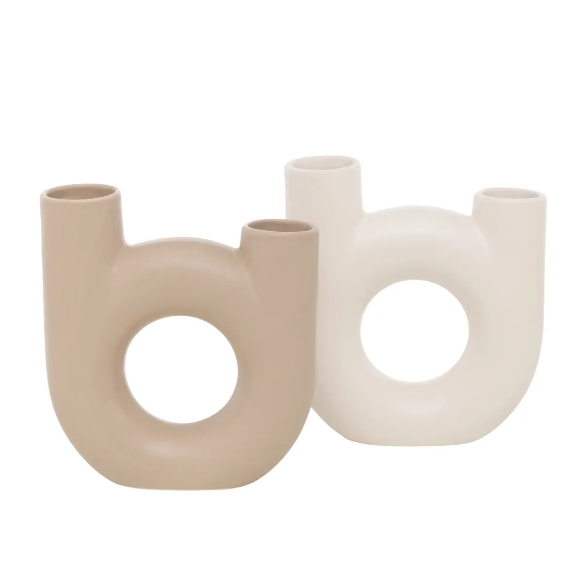 Boltze Vase Samoya Beige,Weiß | 71857.0.